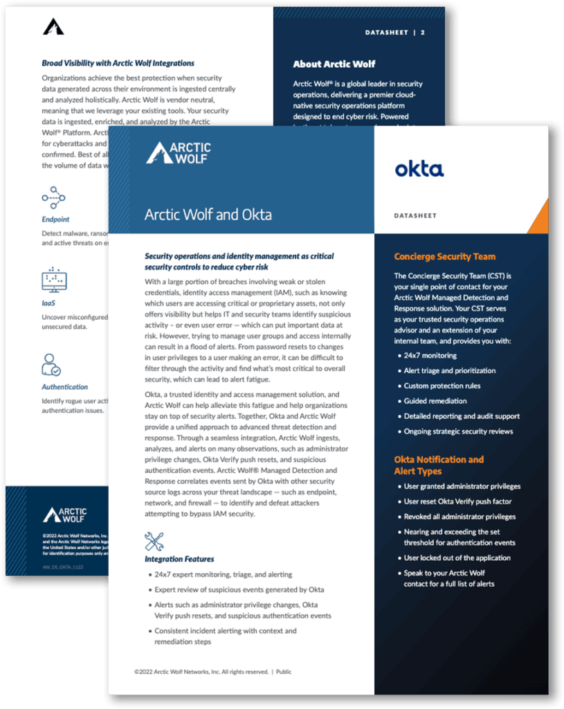 Arctic Wolf Alliance Partner - Okta - Arctic Wolf